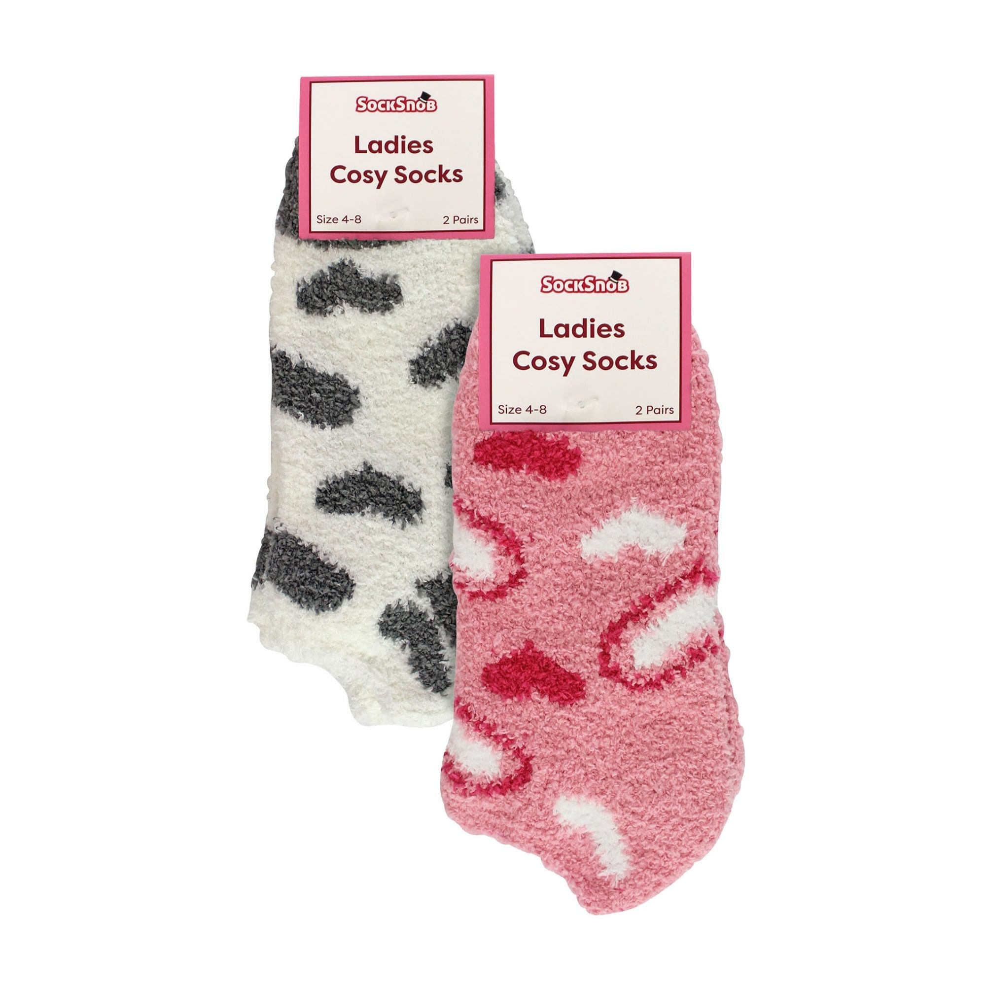 8 Pairs Womens Warm Fluffy Ankle Socks | Cozy Trainer Animal Print Soft ...