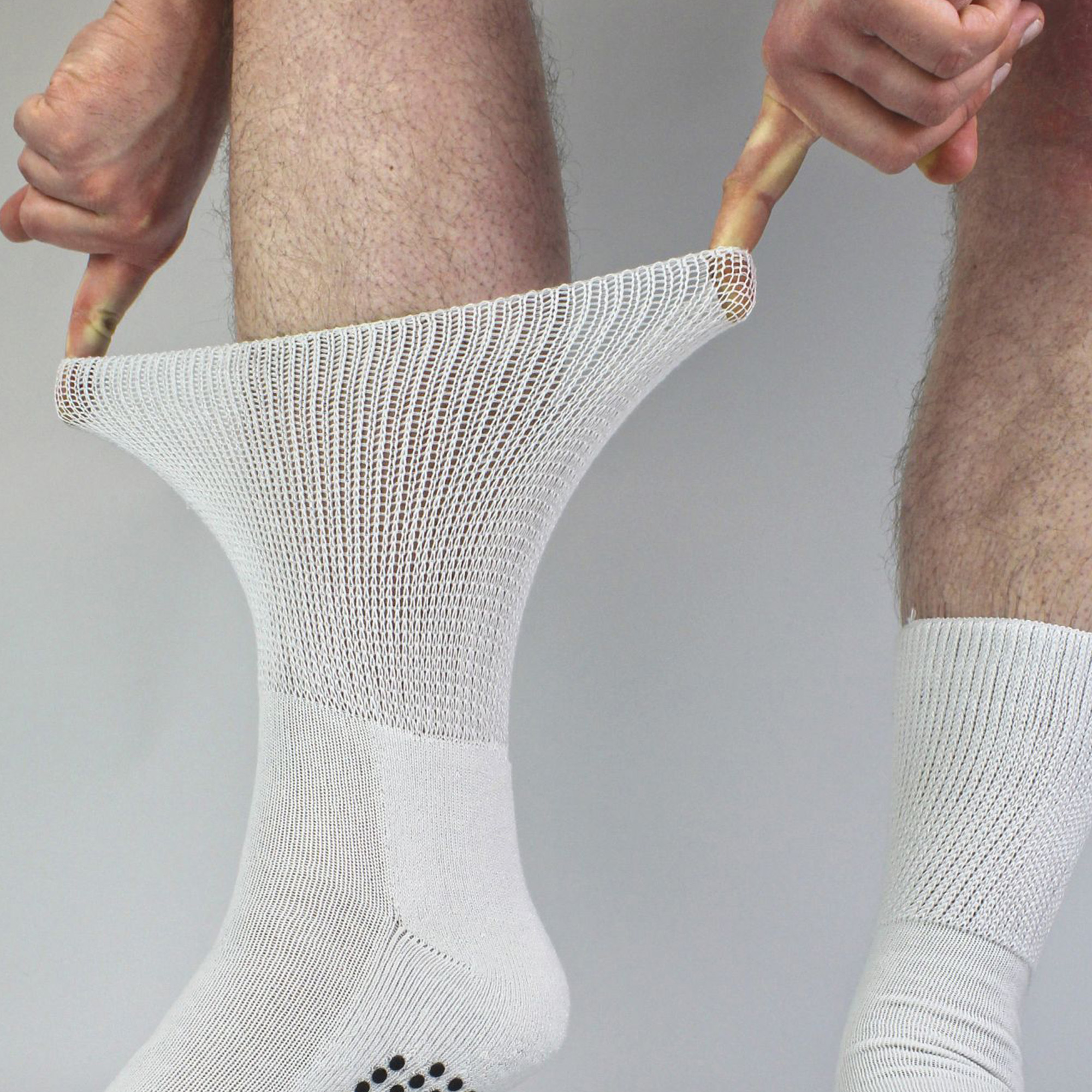 4 Pack Diabetic Non Slip Socks With Grips | Dr.Socks | Extra Wide Socks ...