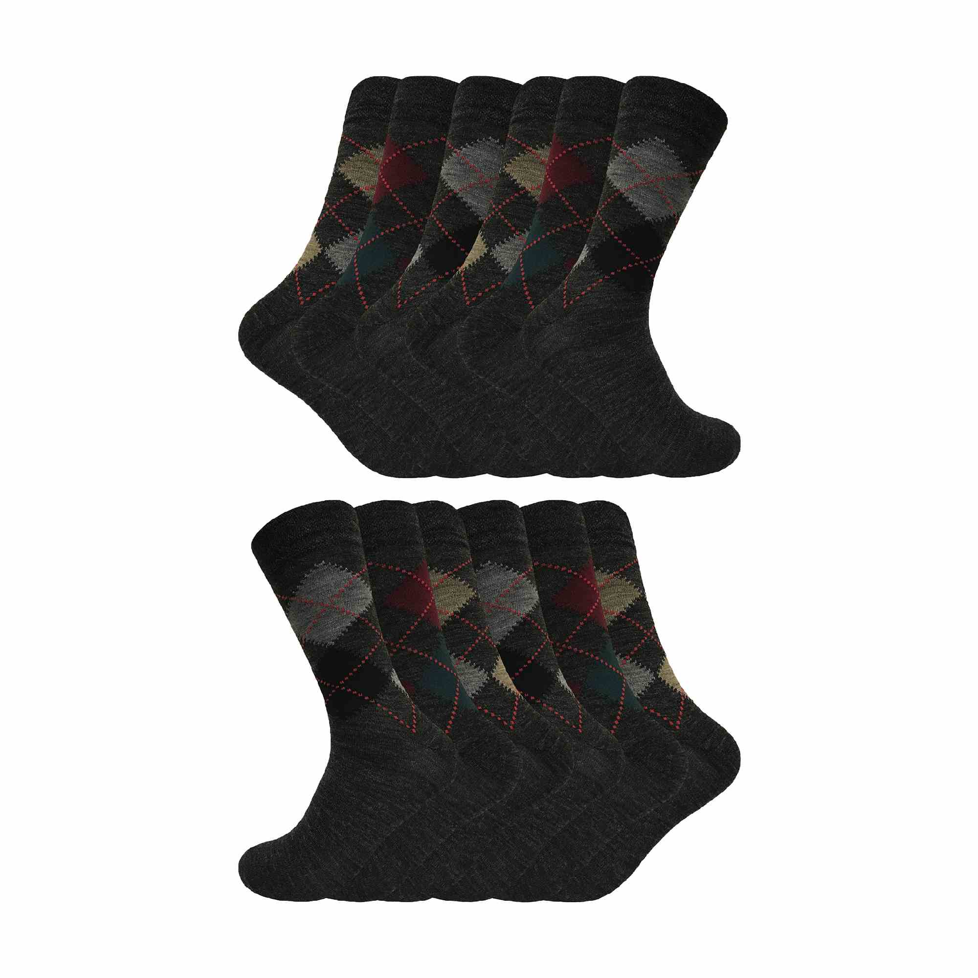 12 Pair Multipack Mens Wool Socks | Sock Snob | Thin Honeycomb Top ...