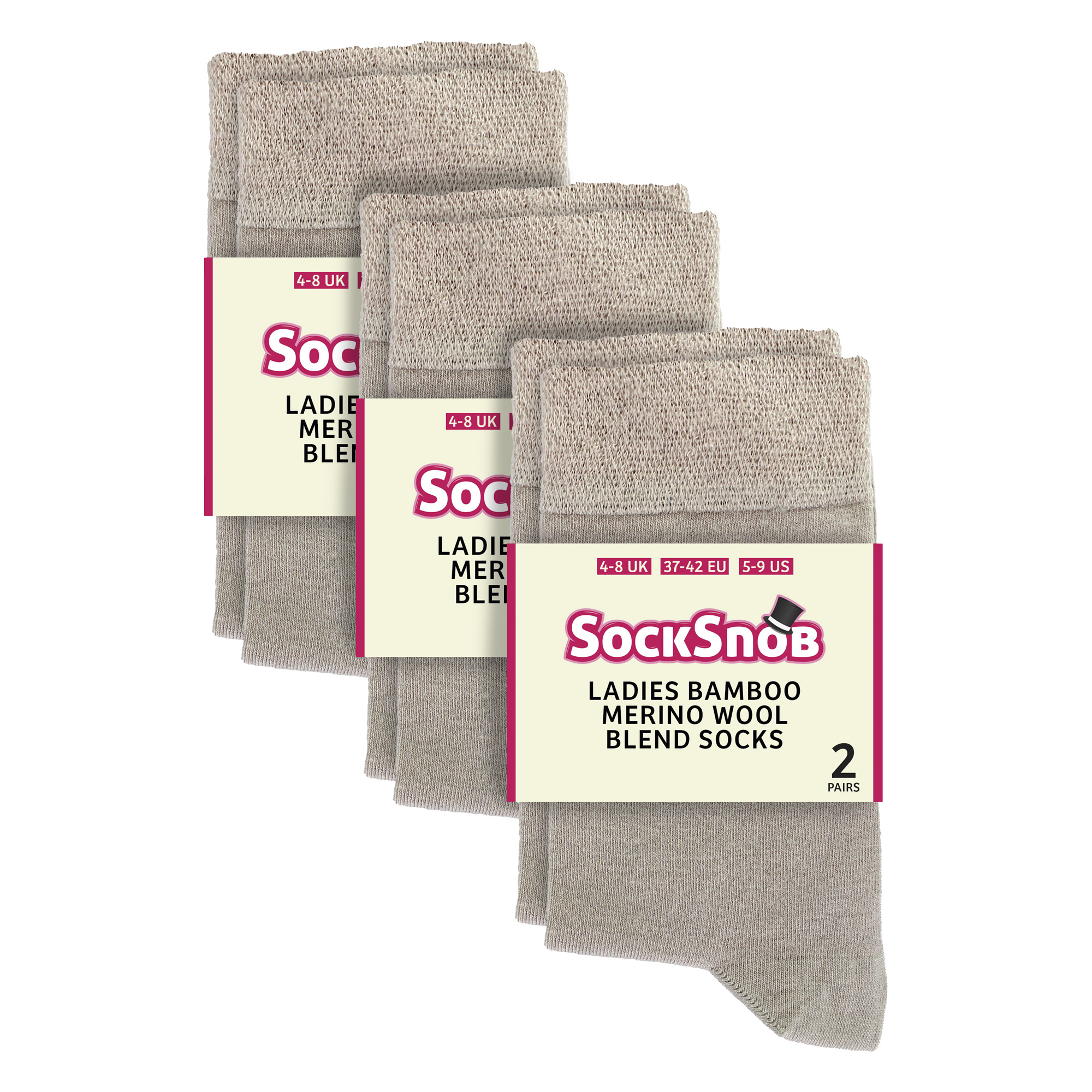 Ladies 6 Pack Bamboo & Merino Wool Blend Socks | eBay