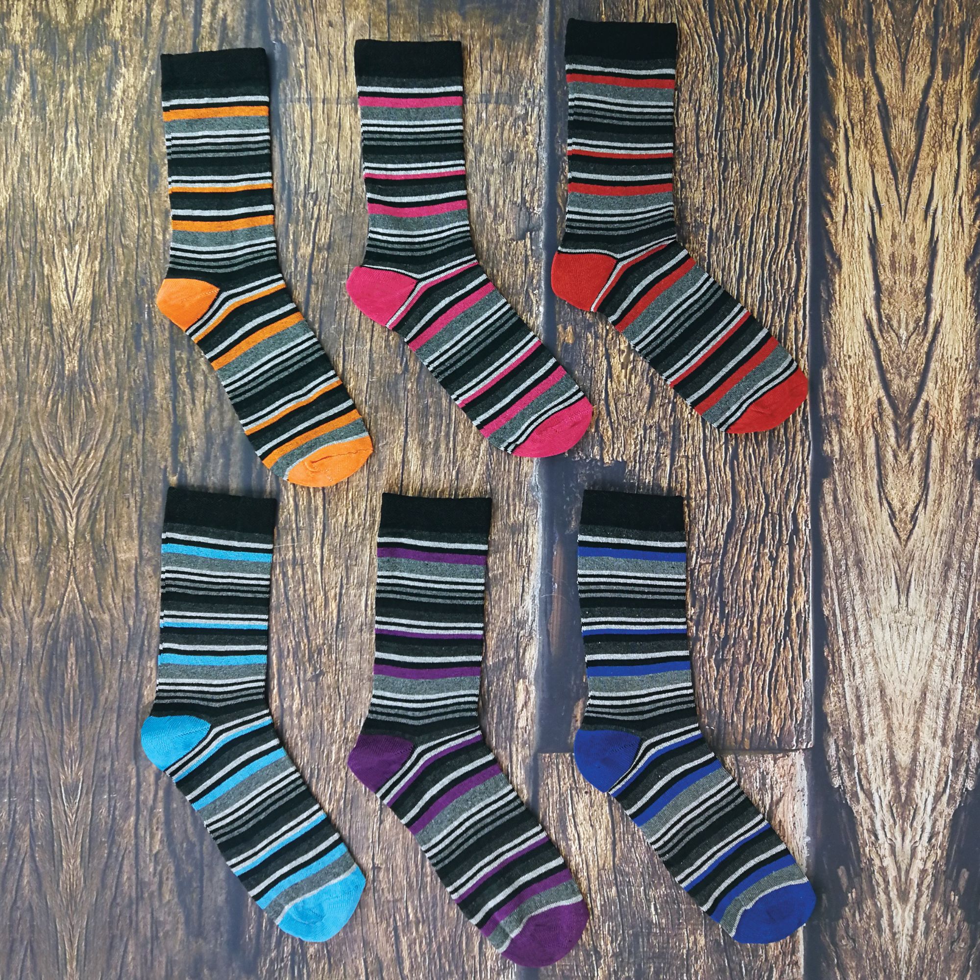 12 Pair Multipack Mens Cotton Striped Socks | Sock Snob | eBay