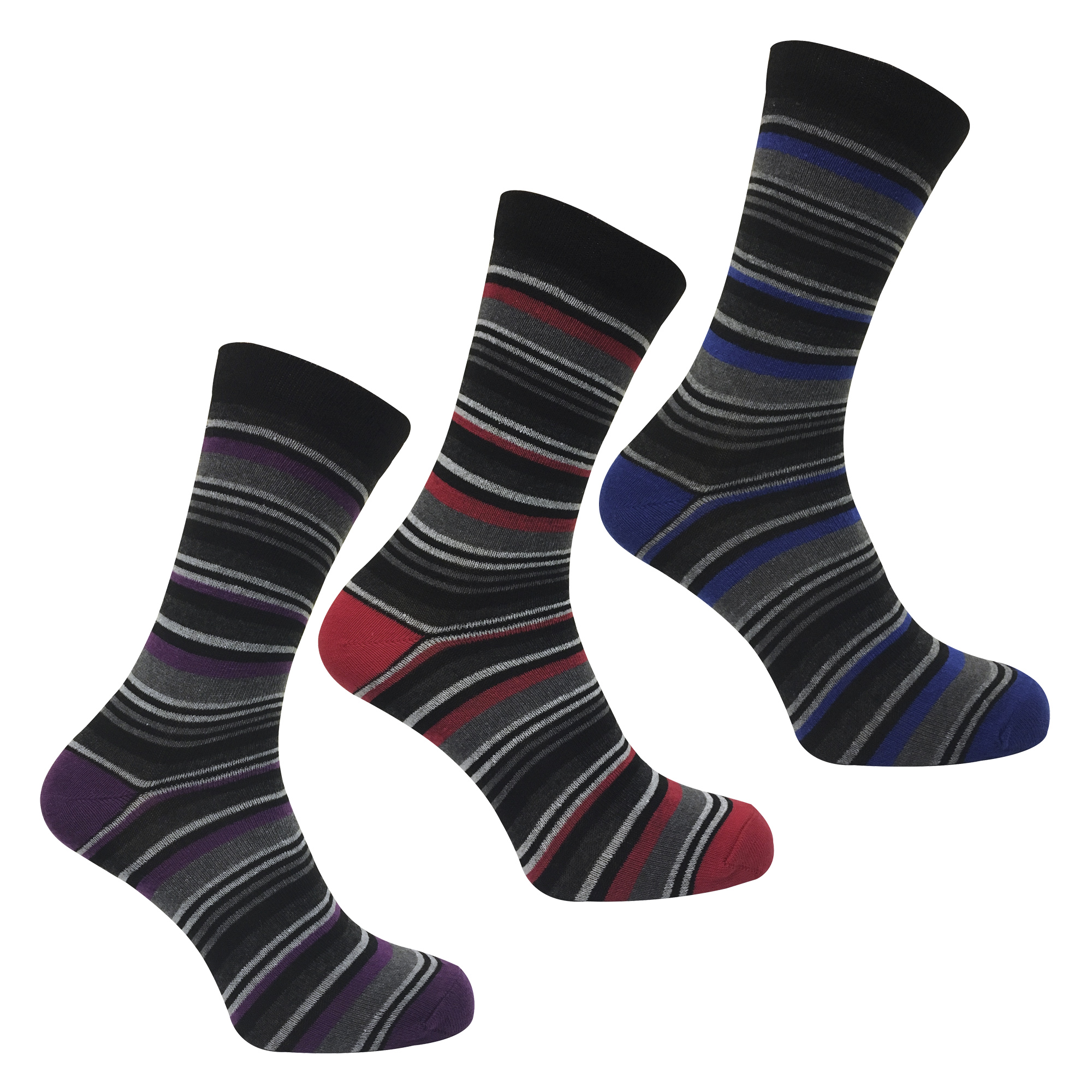 12 Pair Multipack Mens Cotton Striped Socks | Sock Snob | eBay
