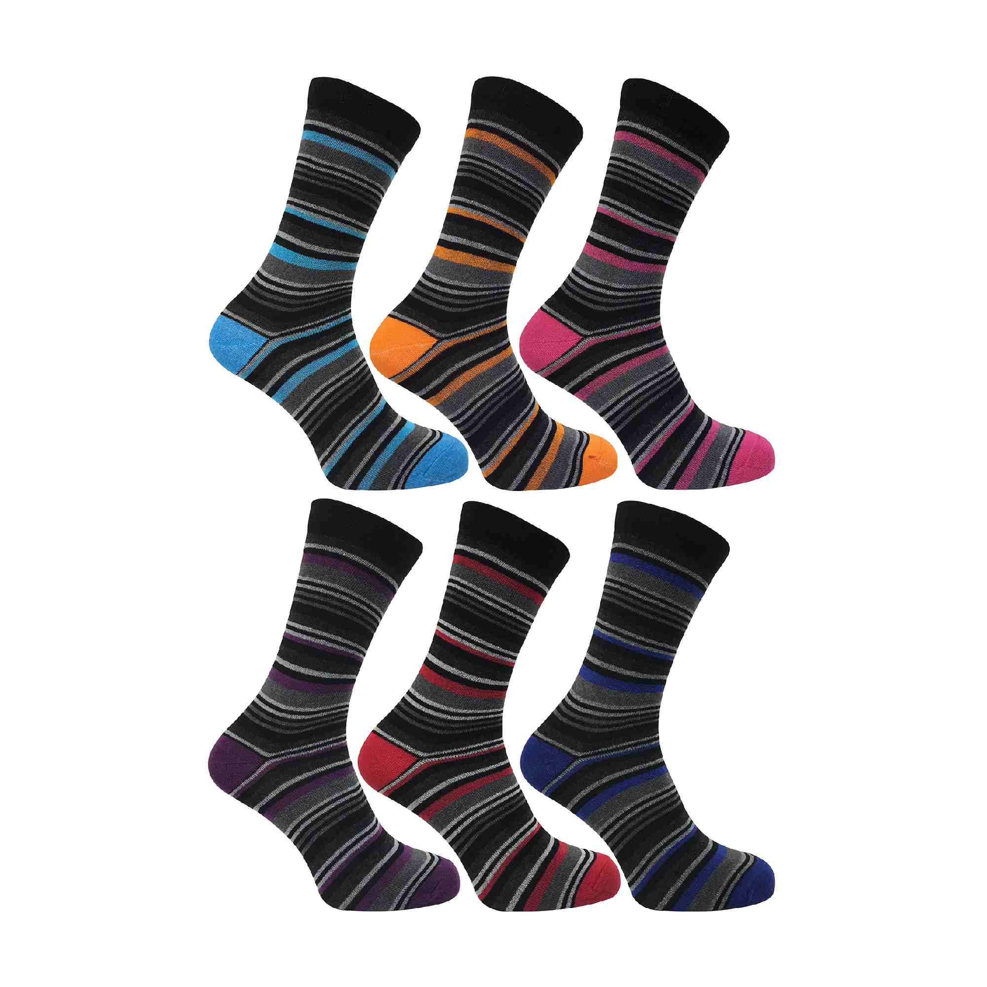 12 Pair Multipack Mens Cotton Striped Socks | Sock Snob | eBay