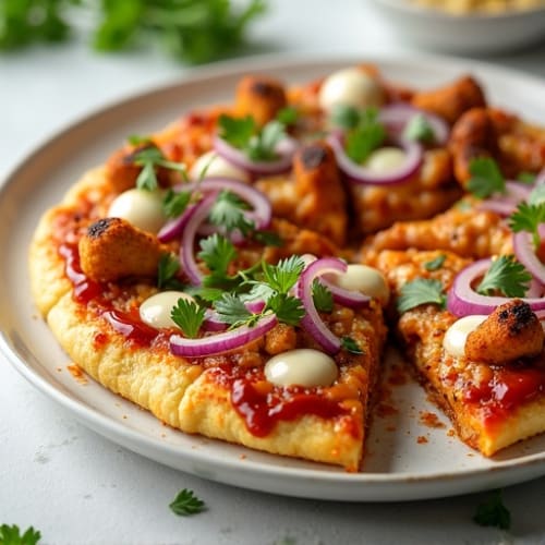 High-Protein BBQ Chicken Pizza with Fresh Cilantro