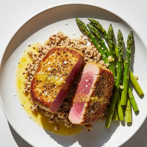 Golden Pan-Seared Tuna with Zesty Lemon