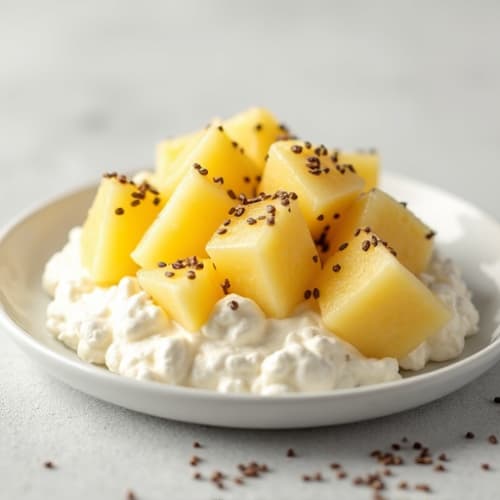 Cottage Cheese with Pineapple and Chia Seeds