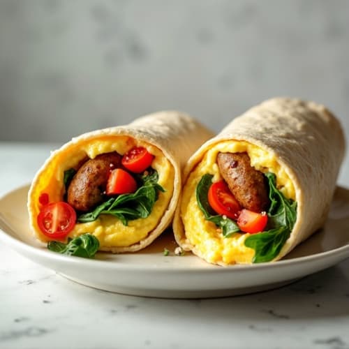 Lean Turkey Sausage and Egg White Breakfast Burrito