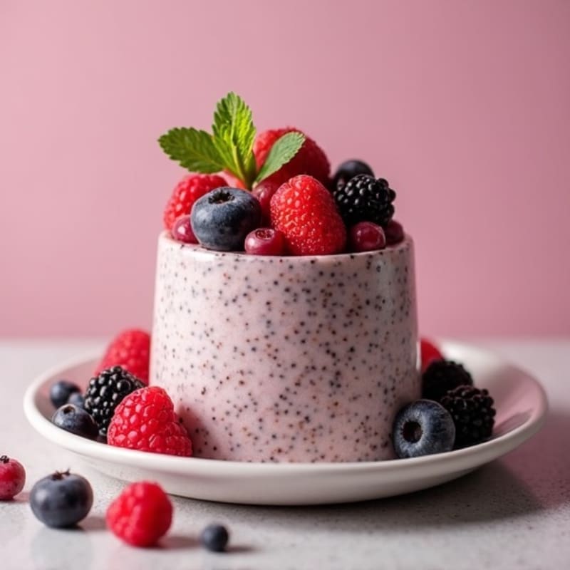 Creamy Protein Chia Pudding with Almond Butter and Berries