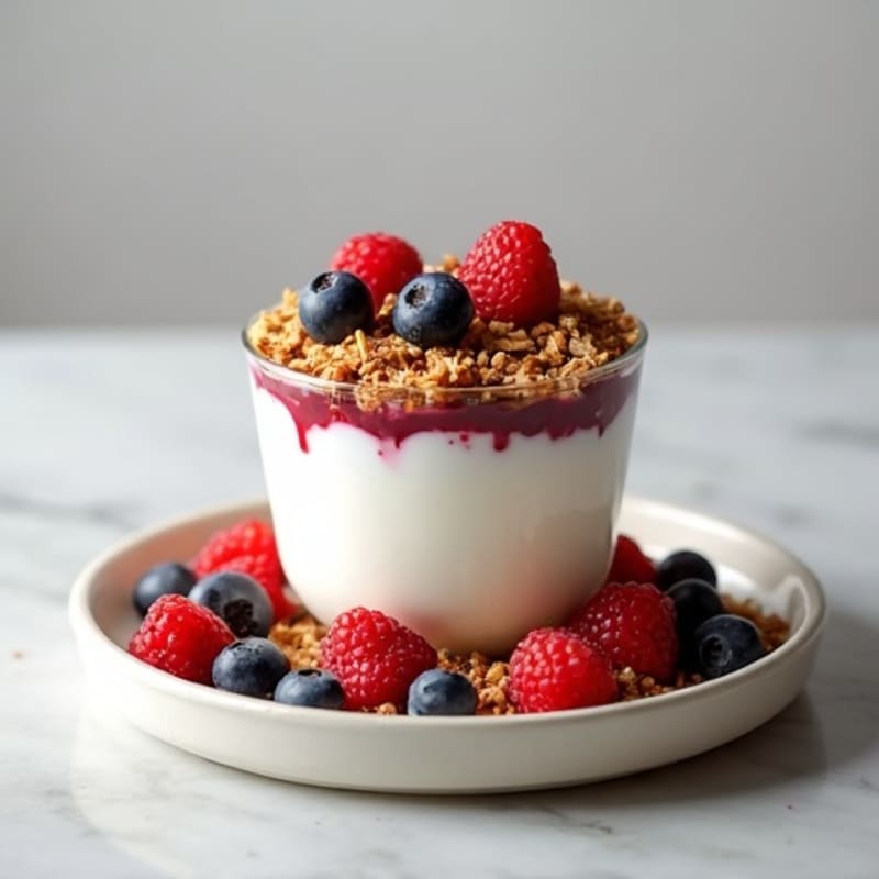 Creamy Cottage Cheese Yogurt Parfait with Crunchy Granola