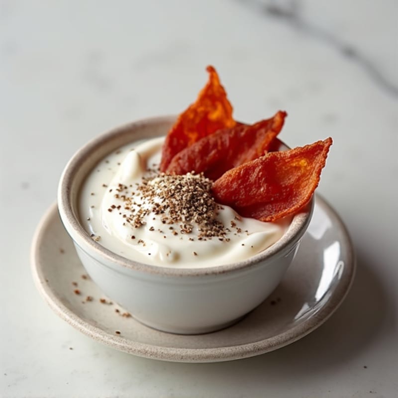 Greek Yogurt with Sliced Beef Jerky and Chia Seeds