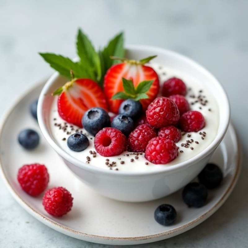Greek Yogurt with Mixed Berries and Chia Seeds