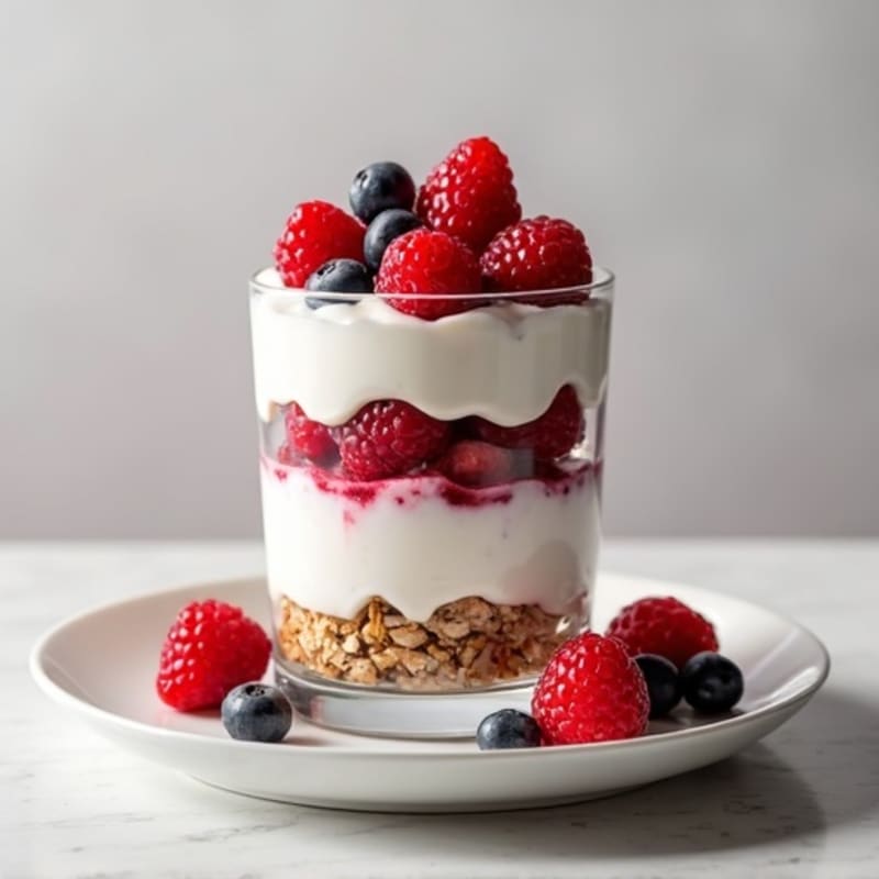 Greek Yogurt Protein Parfait with Mixed Berries