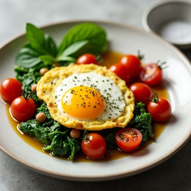 Egg White and Turkey Sausage Scramble with Spinach and Tomatoes