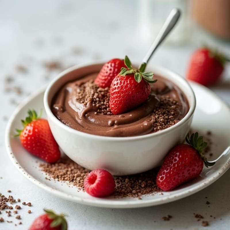 Silky Chocolate Protein Pudding with Chia Seeds