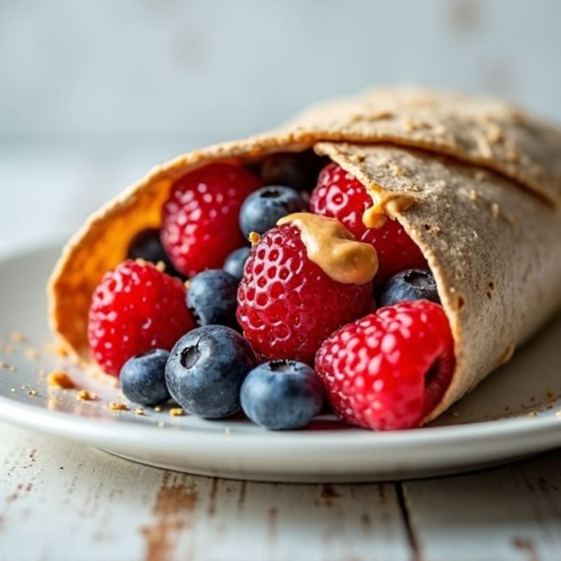 Greek Yogurt Protein Wrap with Berries and Almond Butter