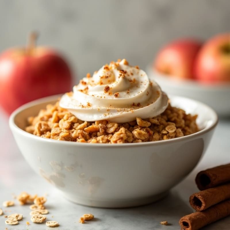 Creamy Baked Apple Cinnamon Protein Oatmeal