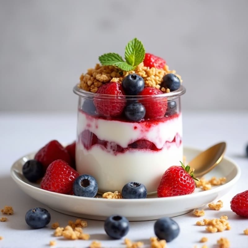 Silky Greek Yogurt Parfait with Chia Seeds and Mixed Berries