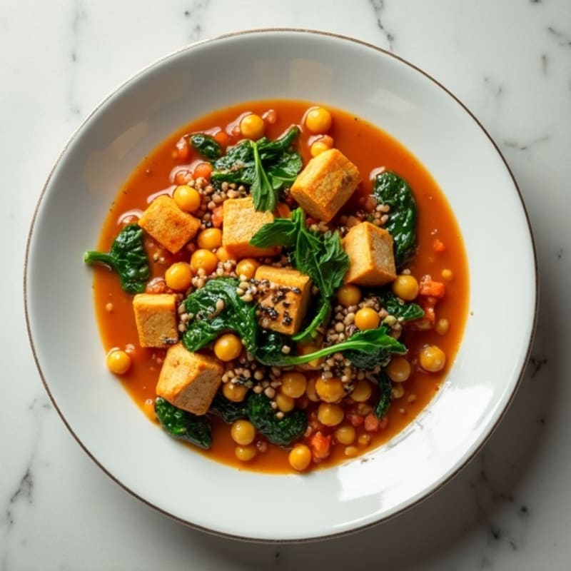 Silky Lentil and Chickpea Stew with Spinach and Hemp Seeds