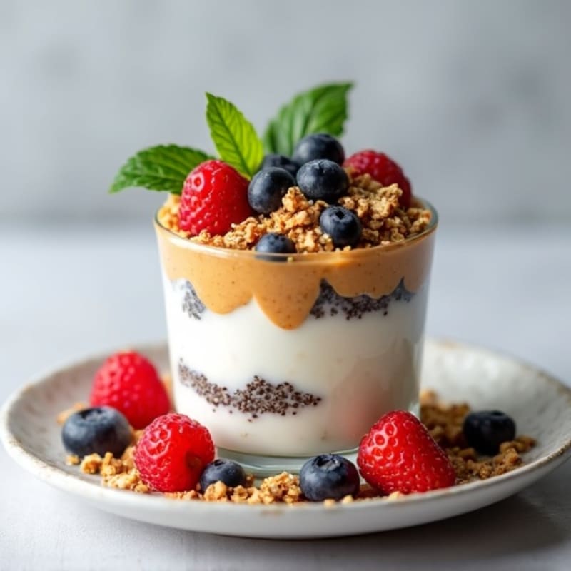 Creamy Greek Yogurt Parfait with Chia Seeds and Almond Butter
