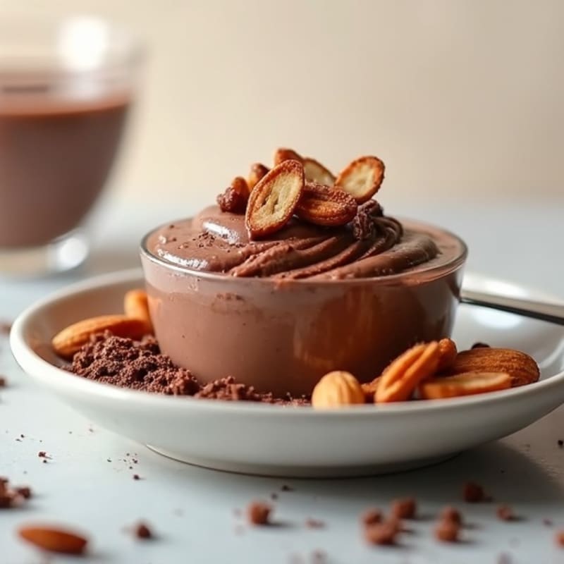 Silky Chocolate Protein Pudding with Almond Crunch