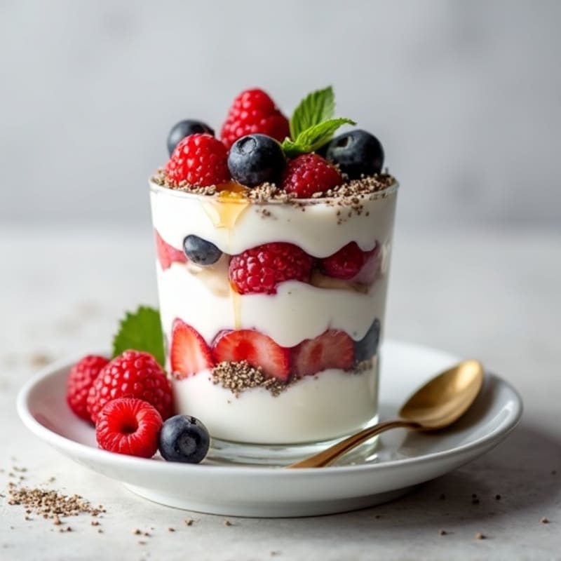 Greek Yogurt Parfait with Berries and Chia Seeds