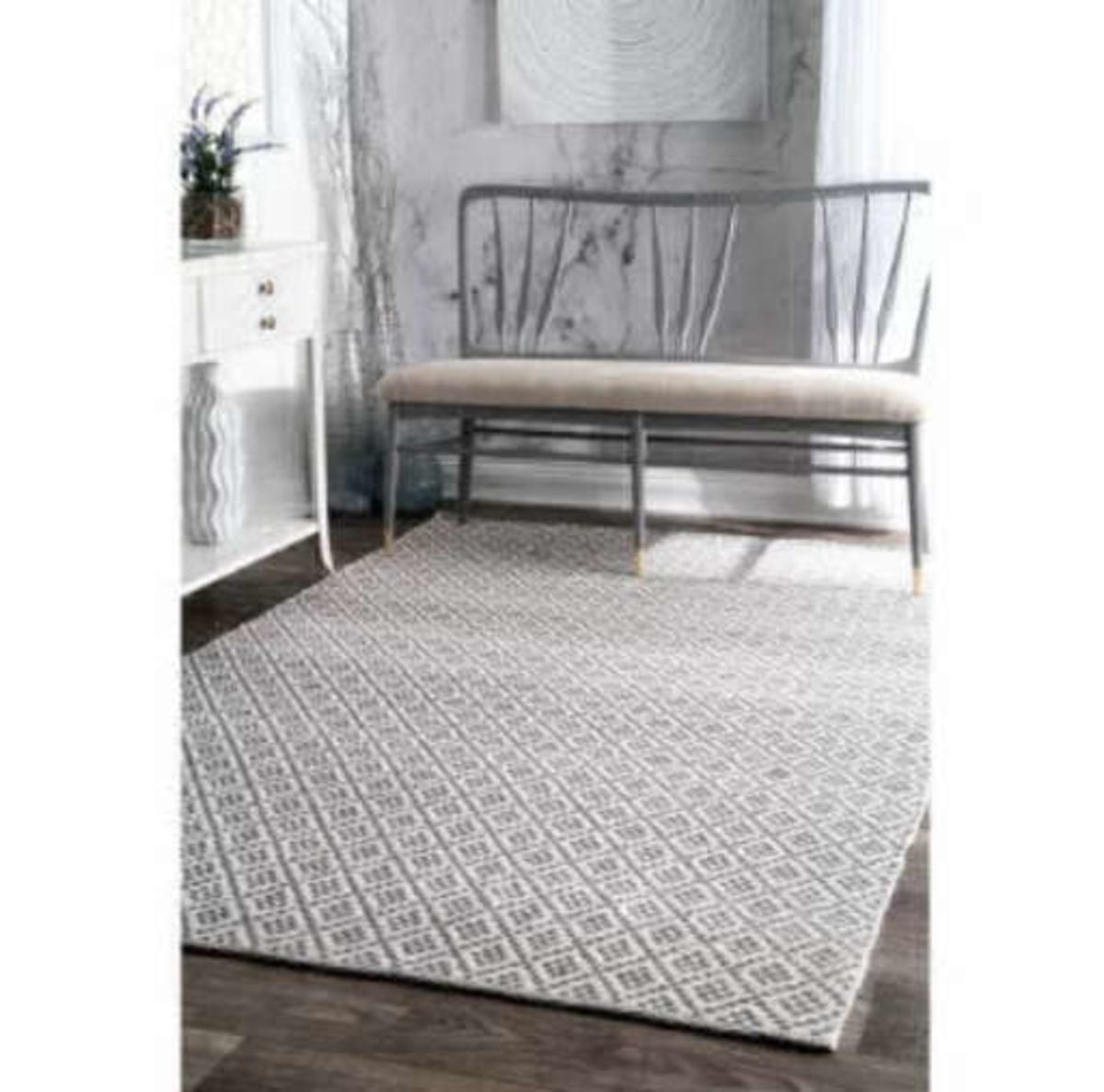 Nathanial Hand-Woven Cotton Beige/Ivory Area Rug | Spacejoy