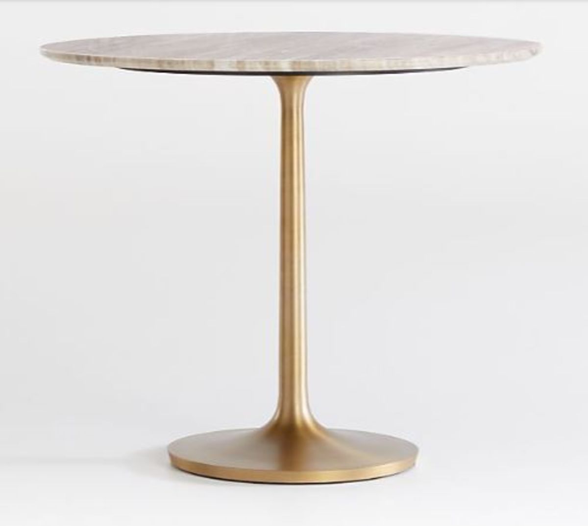 Nero 36" Brown Marble Dining Table with Brass | Spacejoy