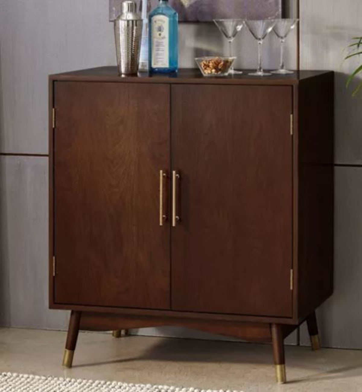 Killian Bar Cabinet Walnut Lifestorey | Spacejoy