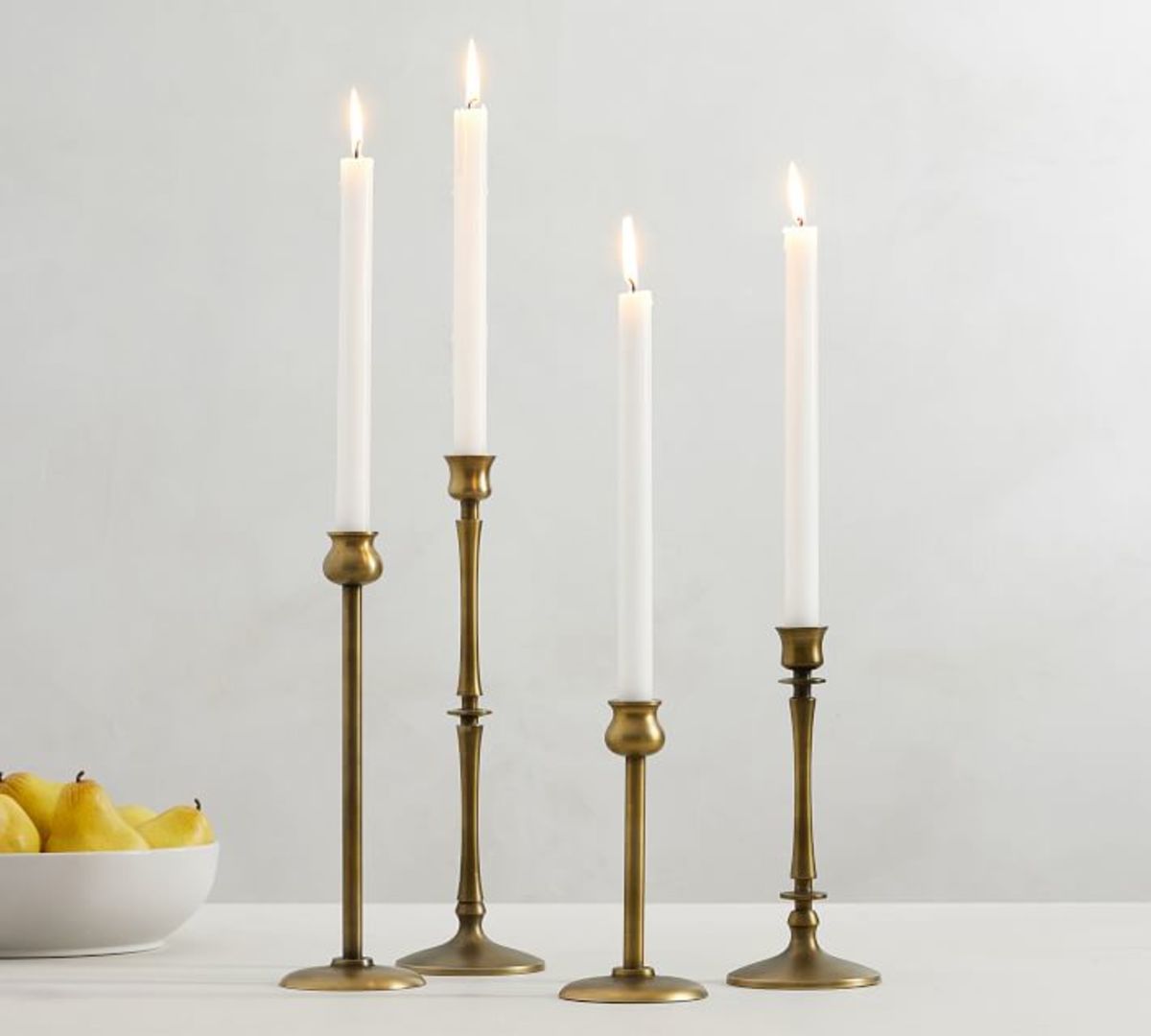 Booker Brass Candlesticks - Set of 4 | Spacejoy