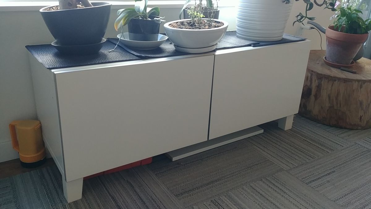 Customer white IKEA Besta unit | Spacejoy