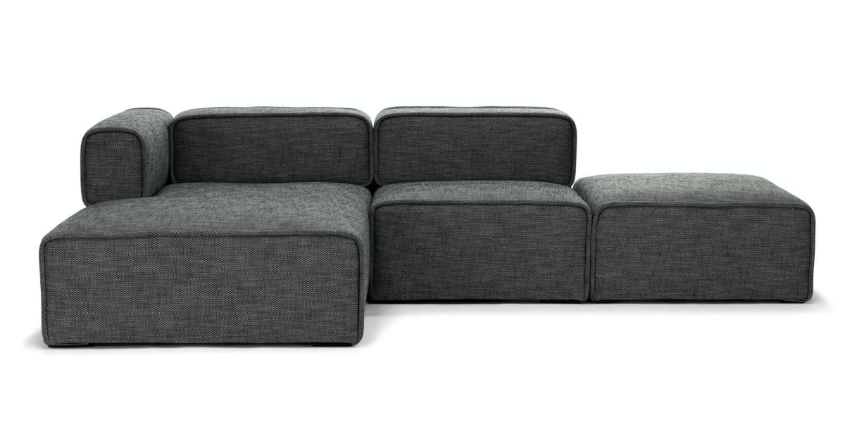 Quadra Carbon Gray Left Chaise Modular Sectional | Spacejoy