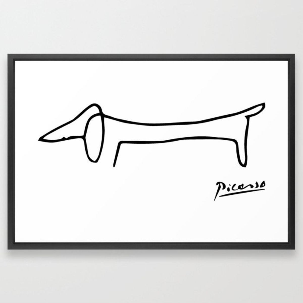Pablo Picasso Dog Lump Artwork Shirt Sketch Reproduction Framed Art ...