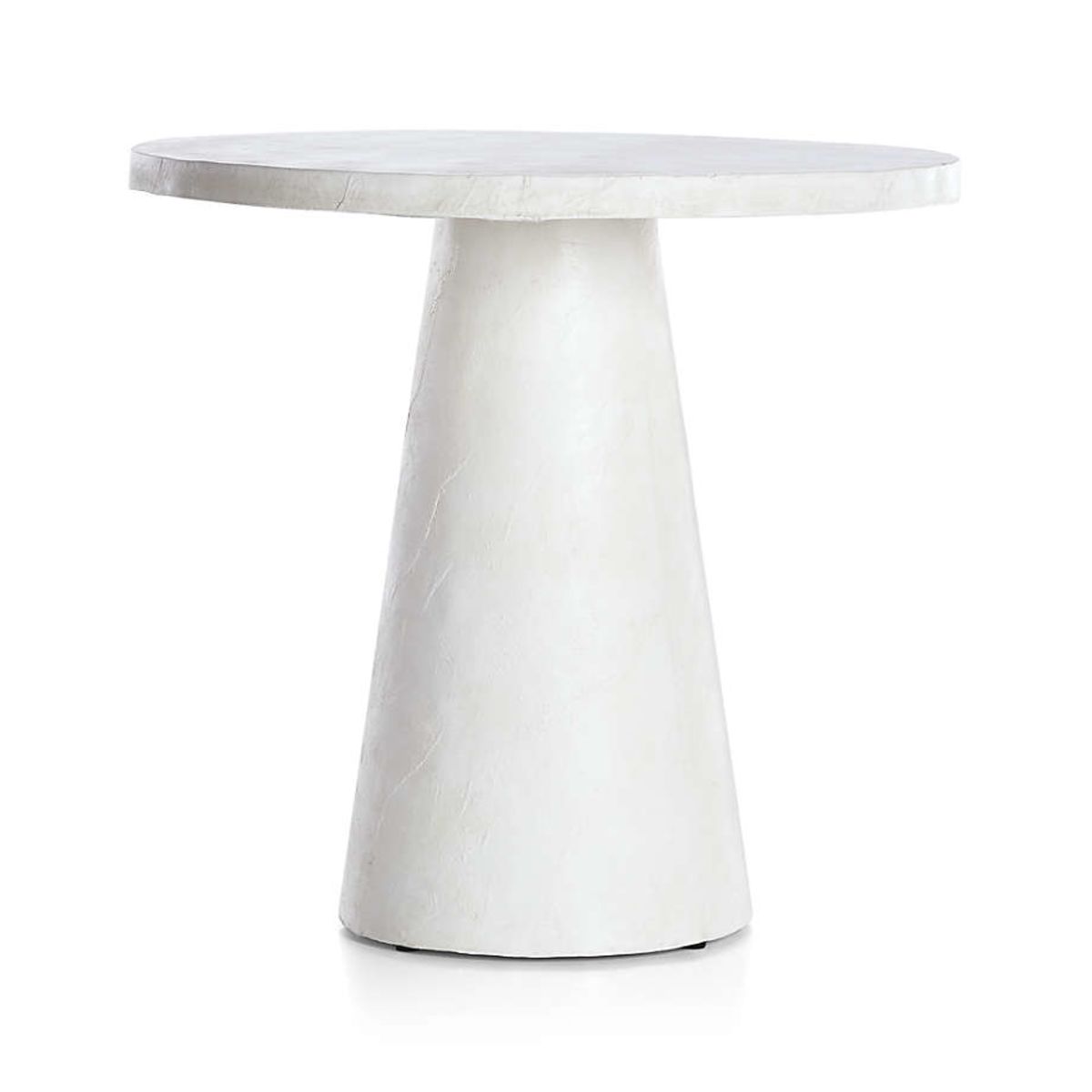 Willy White Plaster Pedestal Bistro Table | Spacejoy