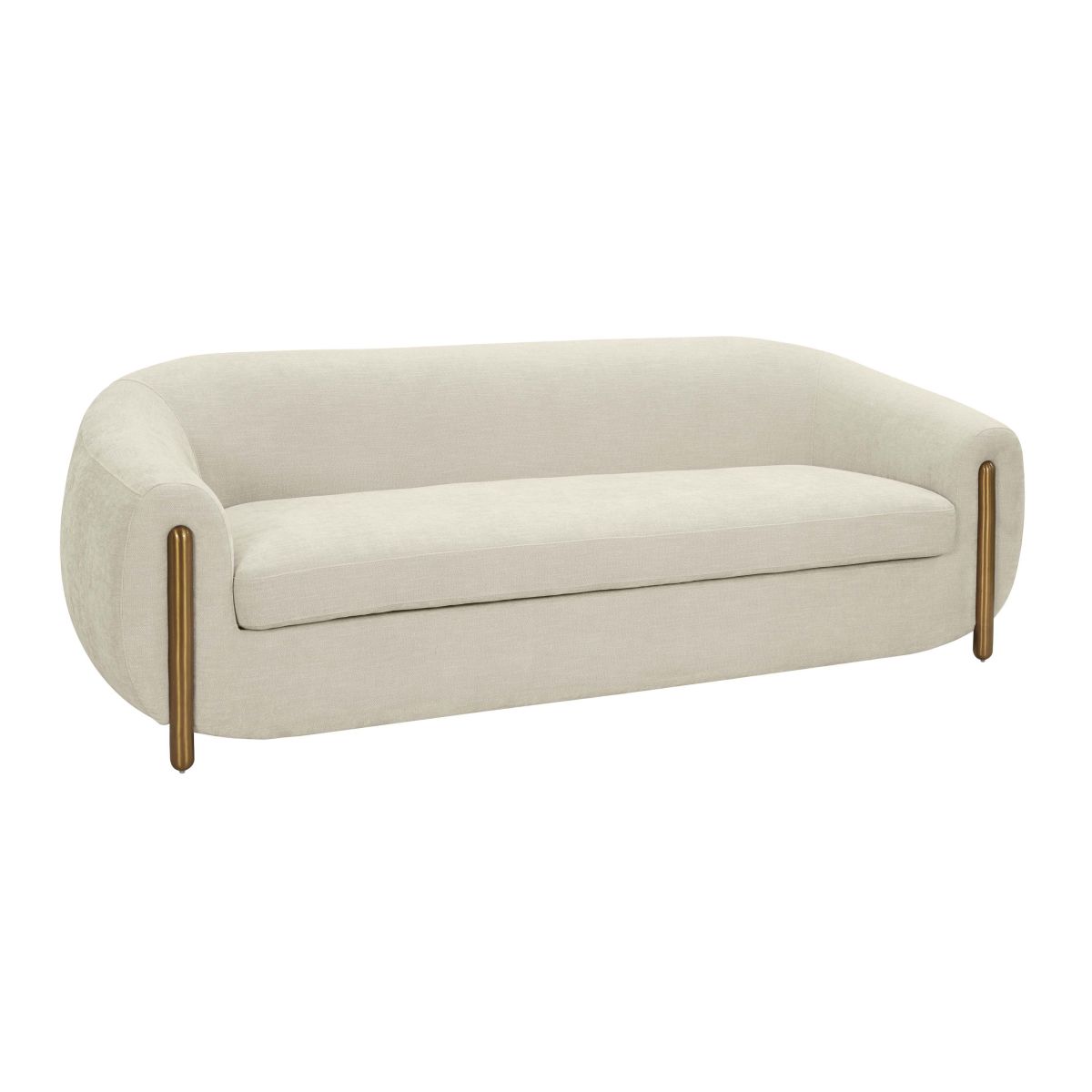 Olivia Cream Chenille Textured Sofa | Spacejoy