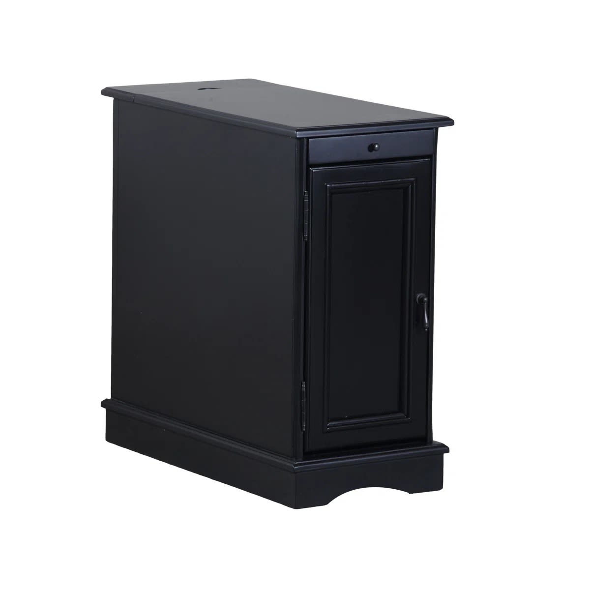 Barron Tall Storage End Table with Built In Charging Station | Spacejoy