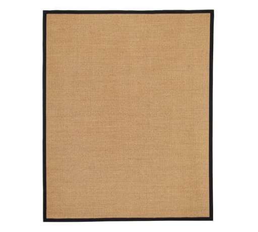 Color-Bound Handcrafted Natural Sisal Rug - Black Border-9'x12'