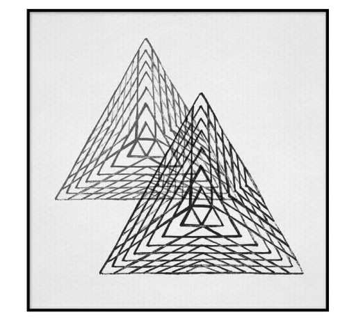 CHARCOAL GEOMETRIC FRAMED PRINT