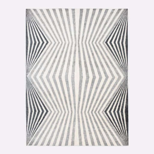 Optic Lines Rug, Platinum, 8'X10'