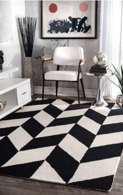 Tilley Hand-Tufted Black/White Indoor Area Rug