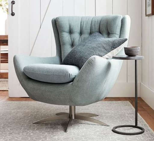 Wells Upholstered Swivel Armchair