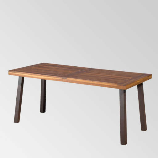 Sparta Acacia Wood Rectangle Dining Table - Dark Brown - Christopher ...
