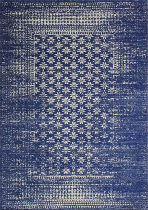 Heath Geometric Cobalt Blue Area Rug