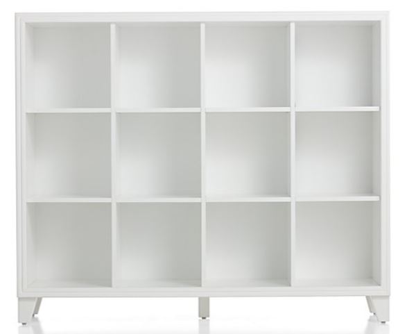 White 12-Cube Bookcase
