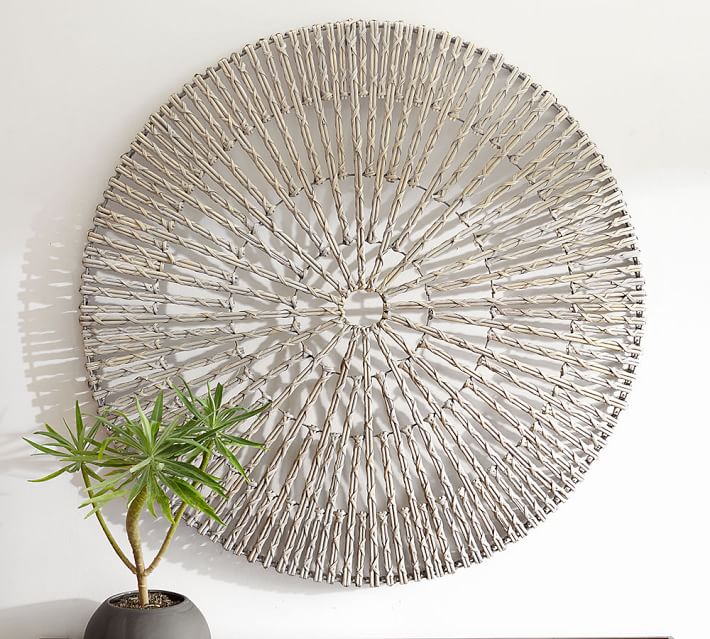 Handwoven Willow Wheel Wall Art