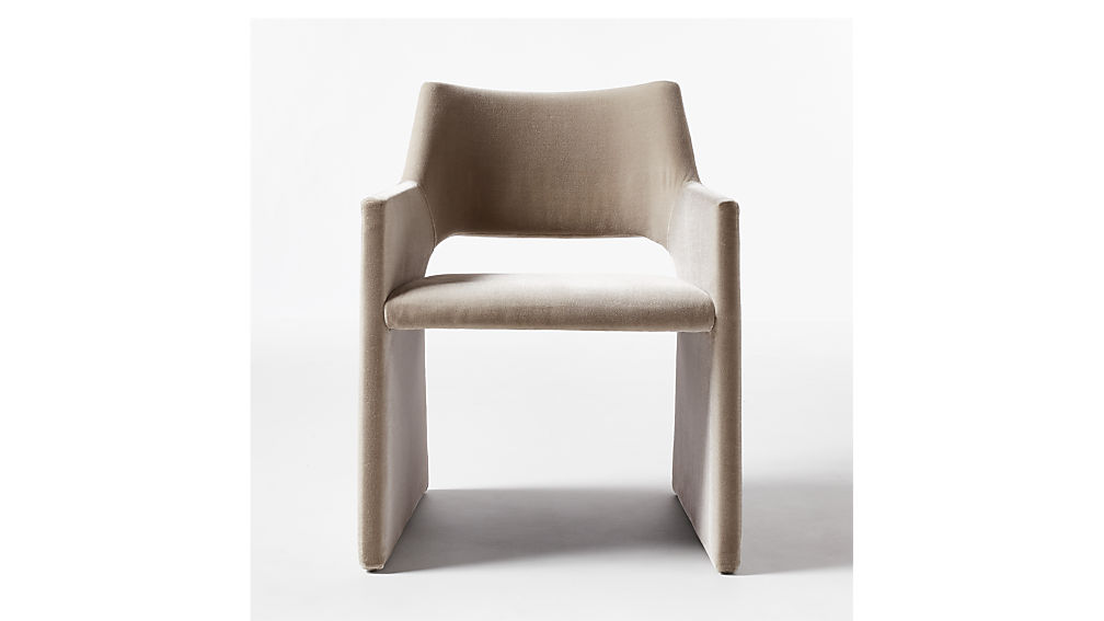 FOLEY FAUX MOHAIR GREY DINING CHAIR