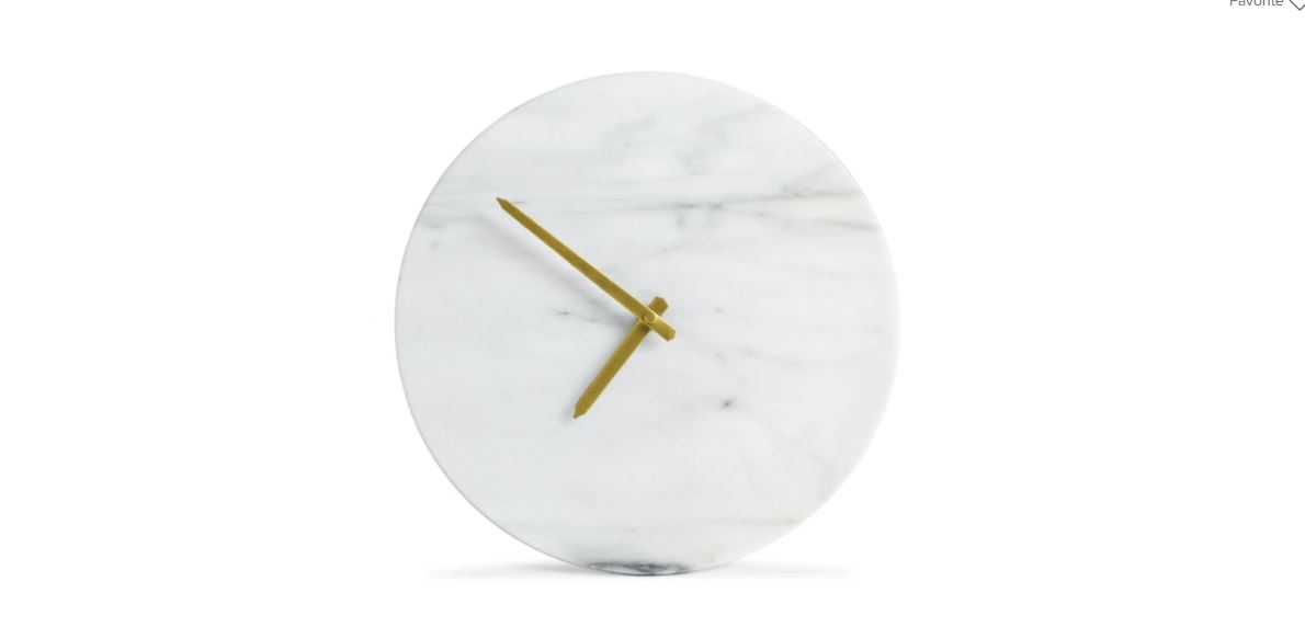 Maris White Marble Clock