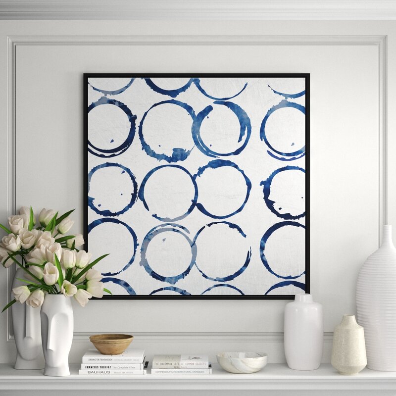 Indigo Rings Framed Print on Canvas