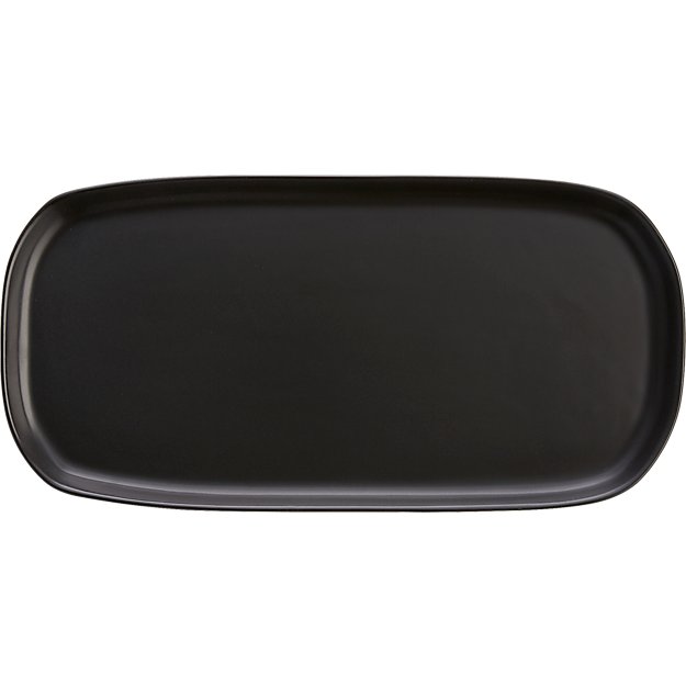 CRISP MATTE BLACK RECTANGULAR PLATTER