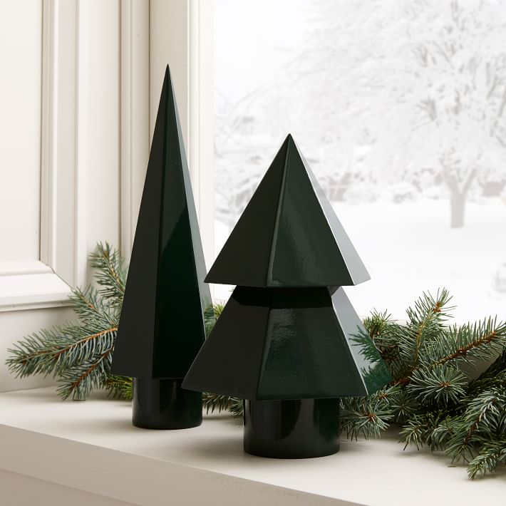 Modern Lacquer Tiered Trees Wide