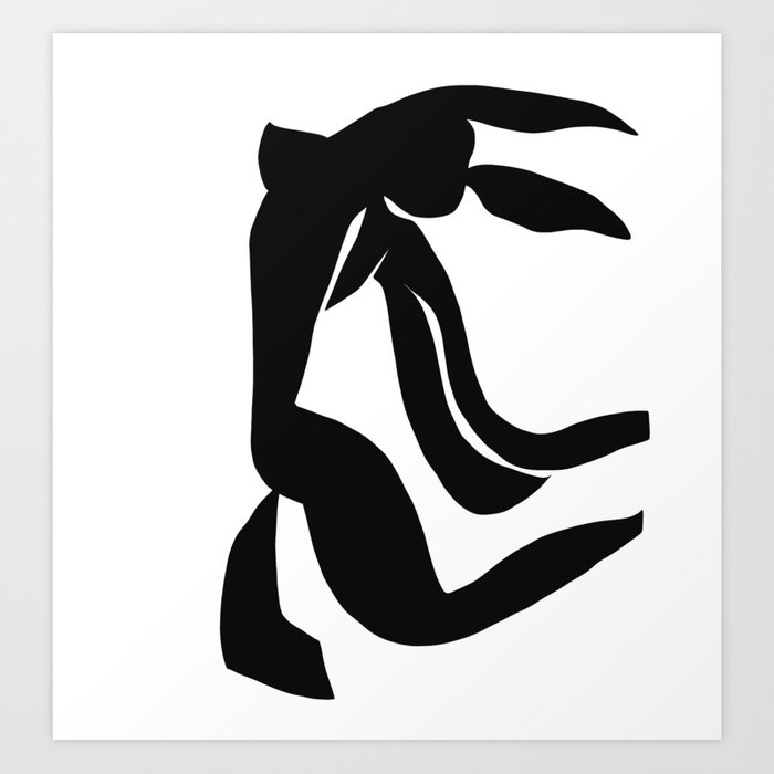 Matisse Cut Out Figure 4 Black Art Print